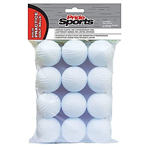 PrideSports Practice Golf Balls, Hollow, 12 Count