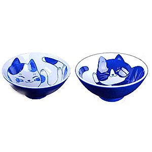 Minorutouki Cat Design"NEKOCHIGURA" Rice Bowl MIKE & HACHIWARE Small Size 2 pattern set φ4.6×H2.4in 6.63oz Made in Japan