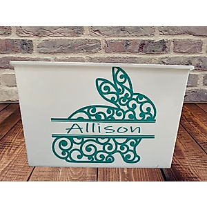 Personalized Easter Basket For Kids - Custom Bucket With Name - Pail for Gift With Handles - Decor (White Bucket)