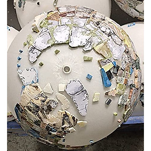 14" BLACK ONYX GEMSTONE GLOBE with Silver Stand