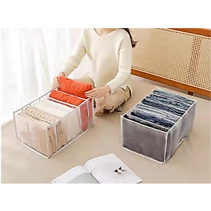 2PCS wardrobe clothes storage box, upgraded version (+large) (+thick) 15.7*11.8*7.8 inches, the compartment design can be folded to store clothes, washable and foldable mesh to separate clothes. (2)