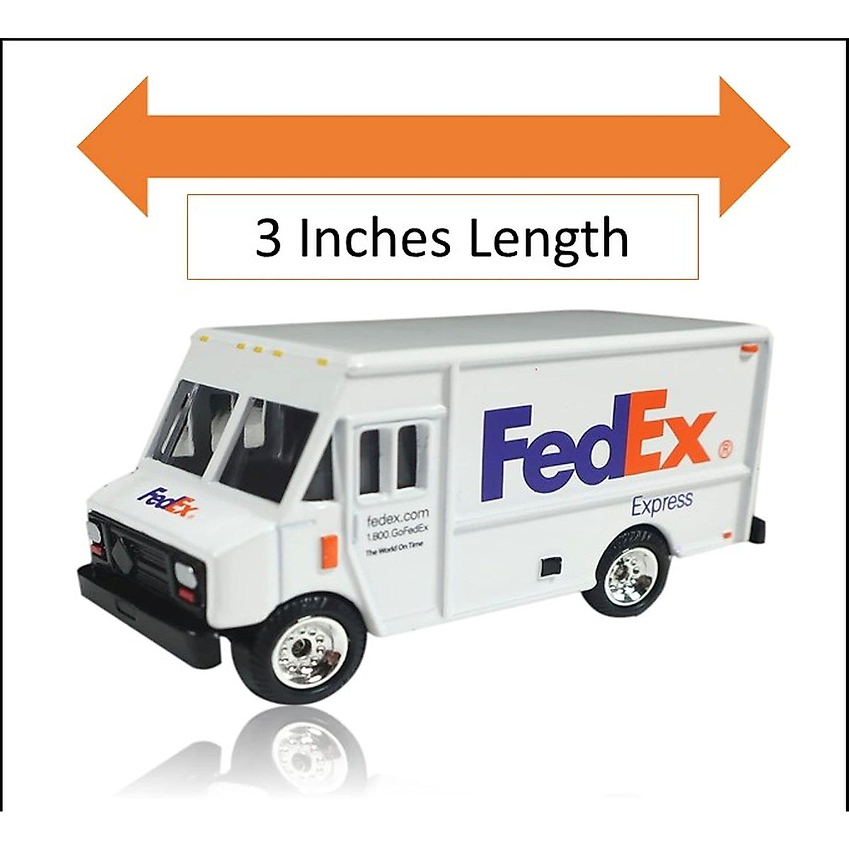 FedEx Express Miniature Delivery Truck - 3" Length - Scale 1:64 - Gauge S - Sold as a Display or Collectable Item, Not as a Child's Toy