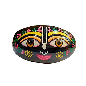 Katyayni Painted Shaligram Stone for Pooja (Colored)