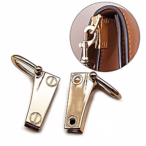 Metal Hook, U-Shaped Hardware Clip Left and Right Movable Ears for Bag Purse Modification and Repair Accessories 2 Pairs (Gold)