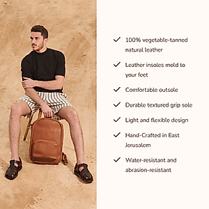 Jerusalem Sandals Barak - Leather Closed Toe Sandal - Men Sandals