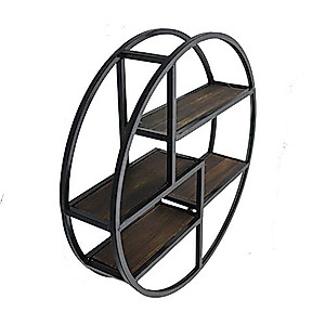 6 tier Black Round Floating Shelves, ABN5E094S-BLK