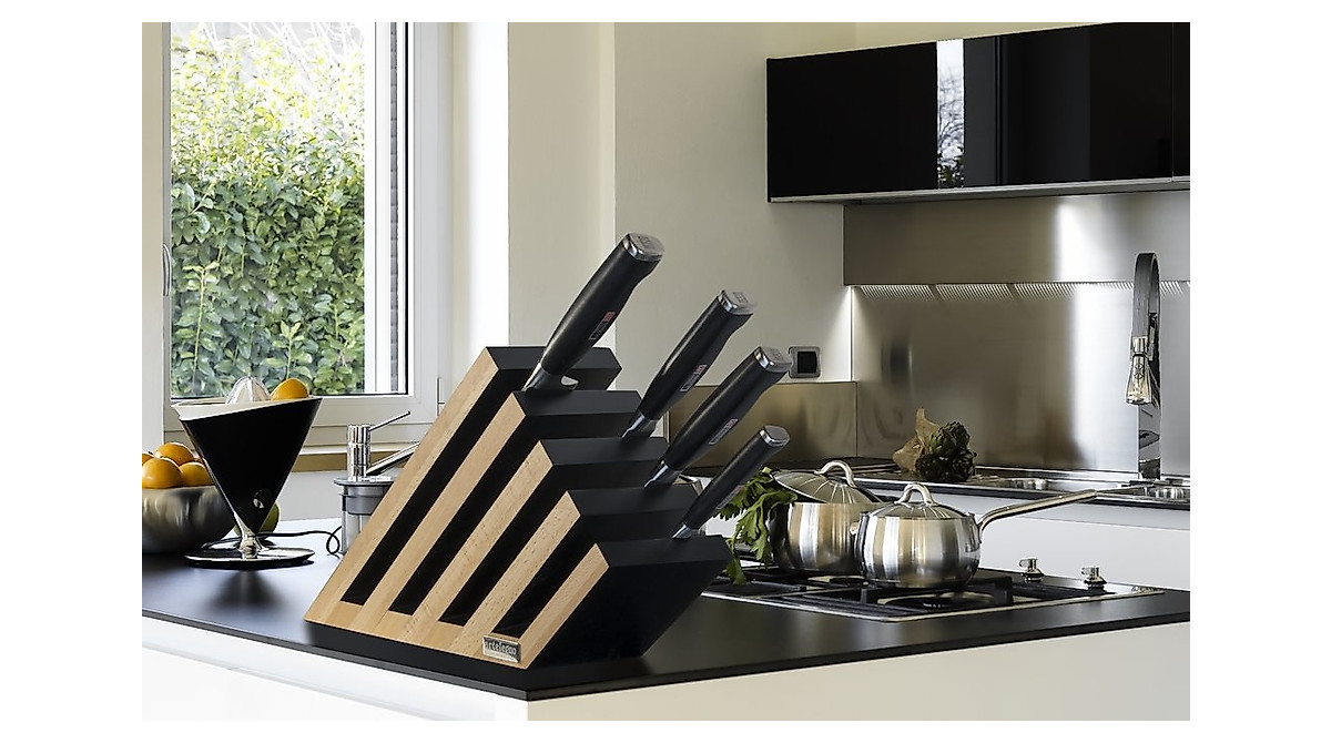 Artelegno Beech Wood Magnetic Knife Block - Elegant Italian Venezia ...