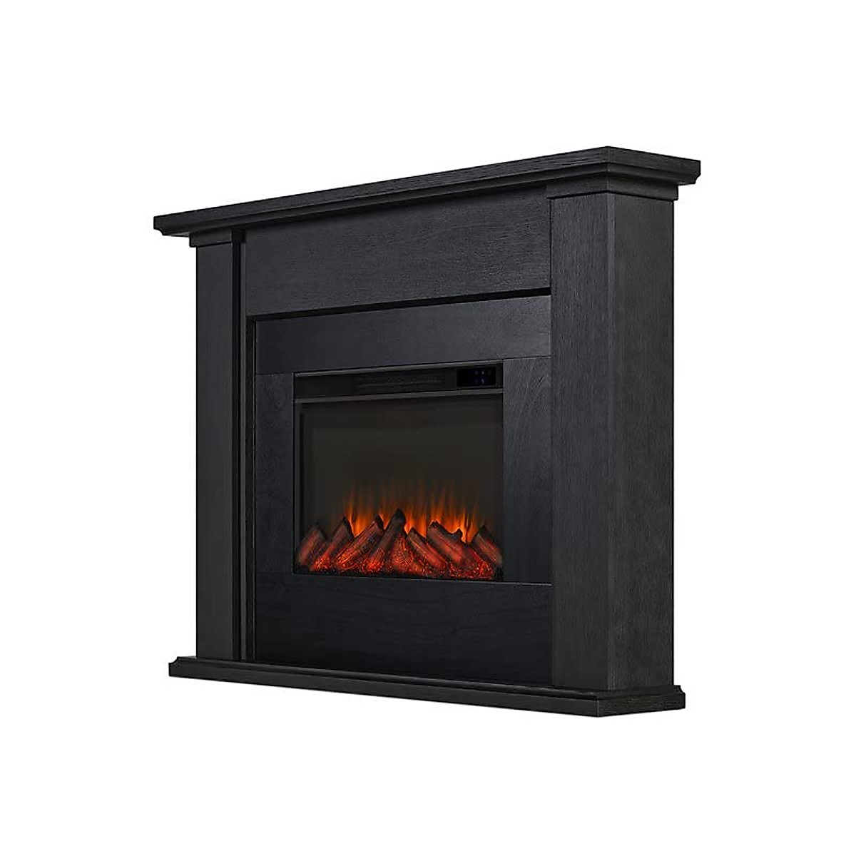 BOWERY HILL 52" Slim Solid Wood and Glass Electric Fireplace in Gray Finish