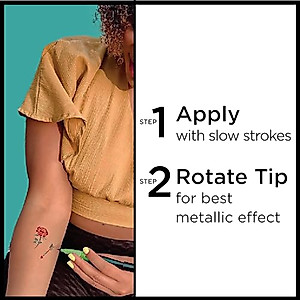 BIC BodyMark Party Pack Temporary Tattoo Marker for Skin, Premium Brush Tip, 4 Count Pack