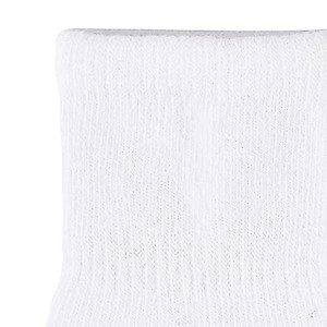 Gerber Kids' 8-Pack Wiggle-Proof Jersey Crew Socks, White, 0-6 Months
