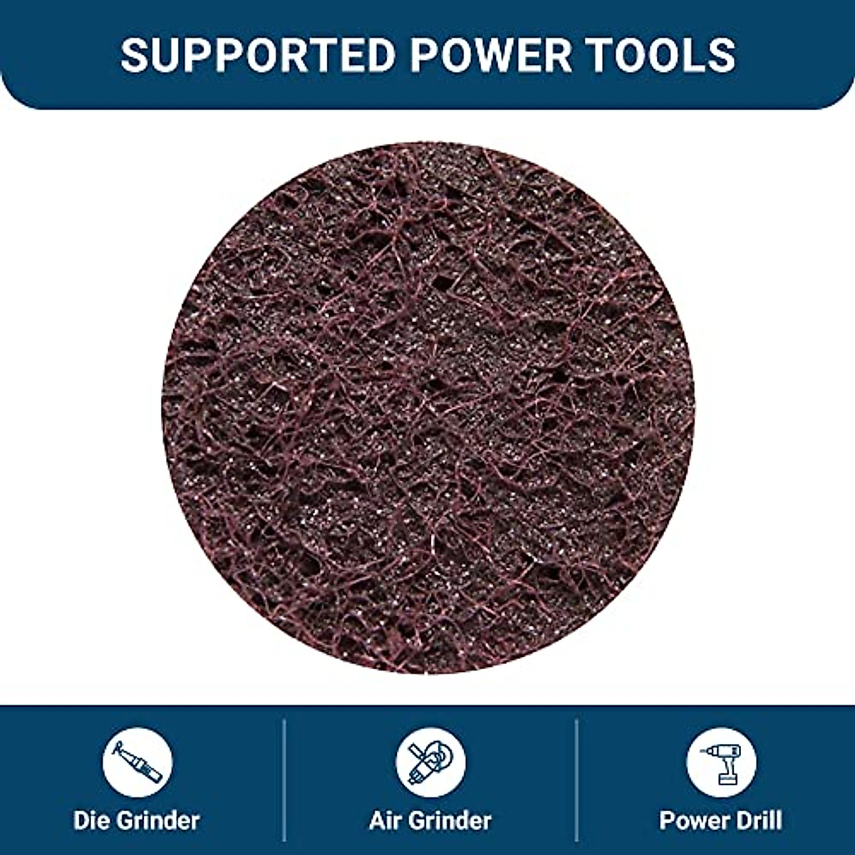 Benchmark Abrasives 2" Quick Change Nylon Surface Conditioning Discs for Sanding Polishing Paint Removal with Male R-Type Backing, Use with Die Grinder - (25 Pack)(Medium)