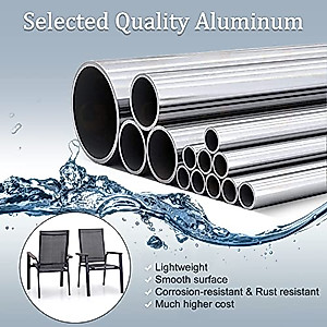 Sophia & William Patio Dining Chairs Aluminium Lightweight Textilene Outdoor Dining Chairs Stackable 2 Pieces Patio Chairs for Lawn Garden Backyard Pool