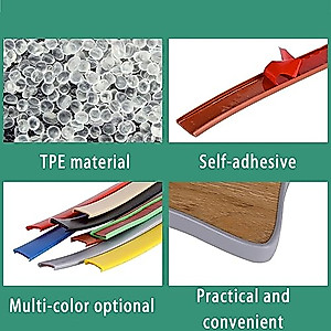 LOVEDELU U-Shape Edge Banding,5m Soft Self Adhesive Veneer Edge Banding, Collapsible Edge Protector,Counter Edging for Cabinet Repair,Furniture Protection,28mm