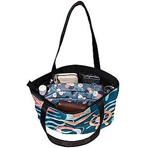 TFCOCFT Purses for Women, Tote Bag, Bags for Women, Womens Handbags, abstract ship starfish blue sea pattern