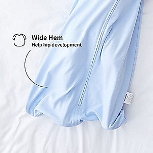 Duomiaomiao Baby Sleep Sack, Cotton Toddler Sleeping Bag, Sleeveless Wearable Blanket Baby 1 Pack, 0.5 Tog Swaddle Transition Sleep Bag Sack, Blue