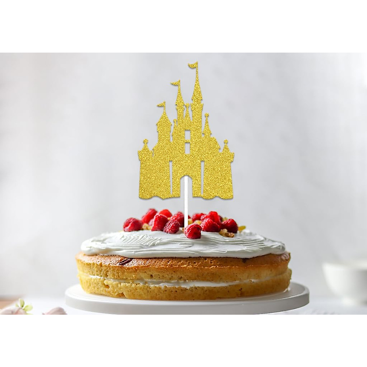 Castle Cake Topper Princess Cake Topper Castle Theme Birthday Party Decoration Princess Party Supplies Princess Happy Birthday Cake Decoration for Girls Princess Baby Shower Supplies