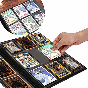 9 Pocket Trading Card Binder Holder, Card collection binder, Sports Cards Binder Sleeves for TCG, MTG, Yugioh, Trading card storage protection - 30 pages - Put up to 540 Cards (Black)