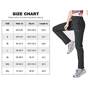 Rdruko Women's Outdoor Hiking Pants Lightweight Quick Dry Water Resistant Travel Fishing Pants with Pockets(Black, US M)