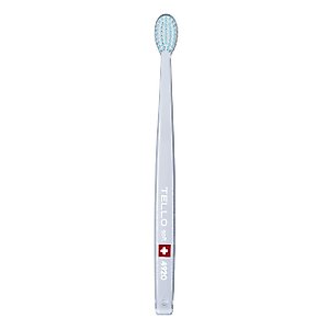 TELLO 4920 Adult Soft Swiss Toothbrush for Gentle Cleaning with Ergonomic Handle, 1 Count