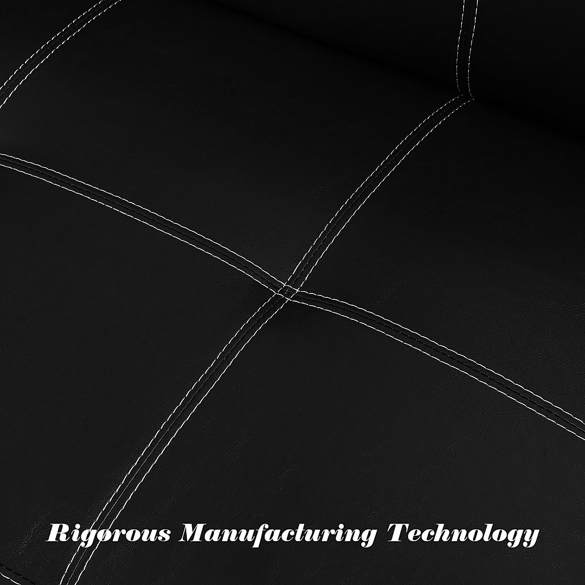 BIVVI Faux Leather Couch Futon Sofa Bed Convertible Folding Daybed Modern Upholstered Sleeper for Compact Living Space Loveseat Sofá Bed Lounge Sofa for Living Room Apartment Home Office,Black