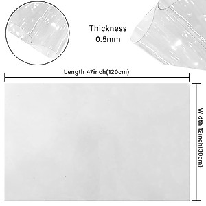 HYANG Transparent PVC Super Clear Holographic Vinyl Faux Leather Sheets 1 Roll 12''x47'' (30cmx120cm) for DIY Bows Earrings Bags DIY Crafts Making (HY-101)