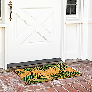 Juvale Tropical Welcome Mat for Outdoor Entrance, Coco Coir Palm Leaf Plant Doormat for Front Porch, Patio (30 x 17 in)