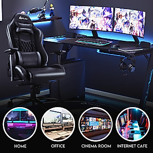 KLIM Esports Gaming Chair with Back & Head Support + Ergonomic Computer Chair with Adjustable Armrests + PU Leather + Very Robust Gamer Chair for Adults + New Version Office Chair + Black…