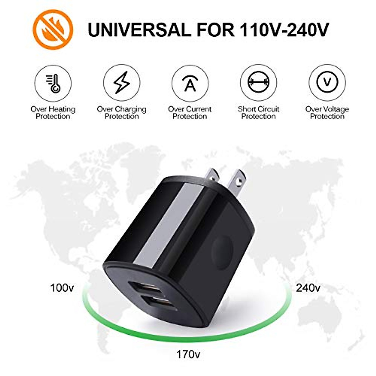 Android Charger for Samsung Galaxy J7 Prime/Crown/Star/Sky Pro/Pro/Perx,J3 Orbit,J2,J7 V,J6 Plus,J5,J4 Core,S7 S6 S5 A10 A6 Note 5 4,LG K40 K30 K20, Phone Wall Charger + Fast Charging Micro USB Cable