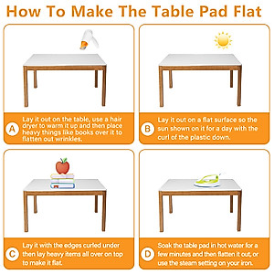 VeeCano 54 Inch Round Clear PVC Table Protector Kitchen Countertop Cover Protector Waterproof Table Cover Rectangle Plastic Tablecloth Vinyl Non Slip Oblong for Circle Coffee Dining Table 1.5mm Thick