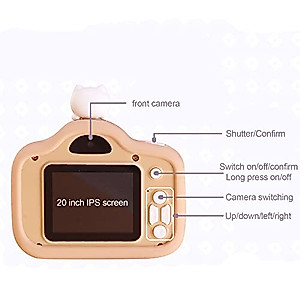 Children's High-Definition Front and Rear Single Shot 2000w Mini 2.0 Inch Video Camera Game Music All-in-one Camera Can Take Pictures Without Card