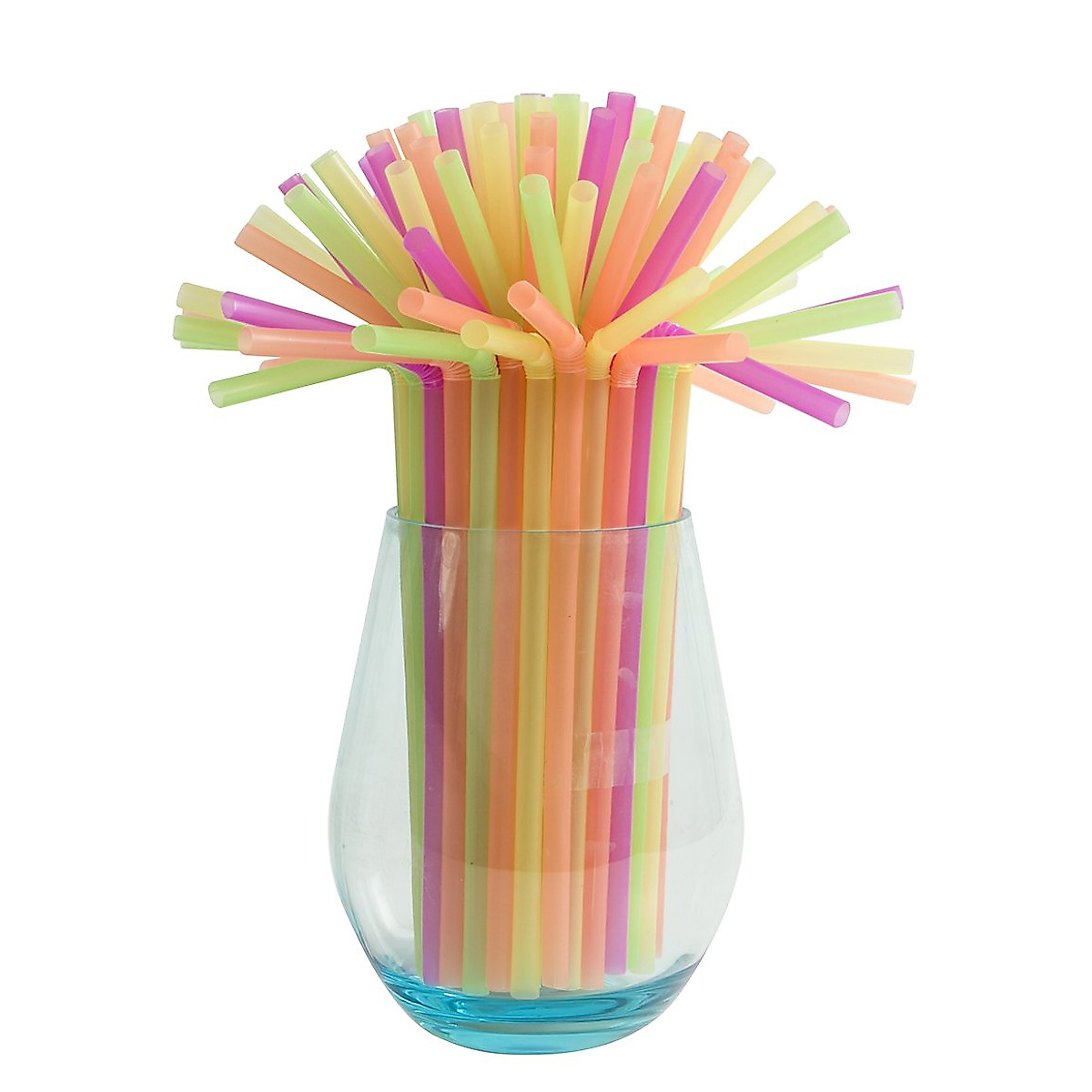 Evriholder Flexi Neon 100pk Bendy Straws, Standard