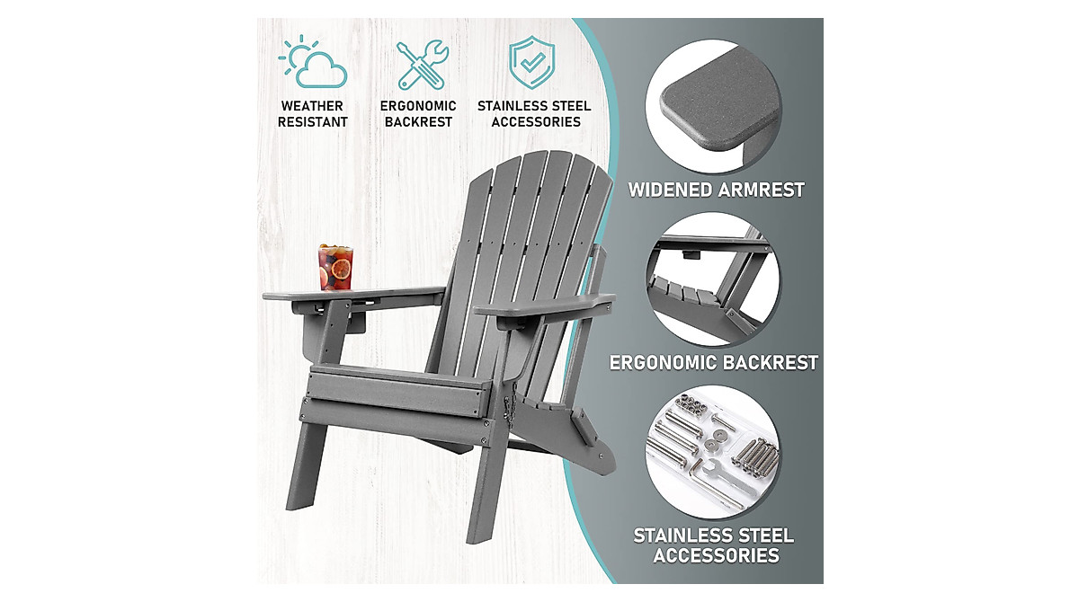 FUNBERRY Adirondack Chairs Set - Adjustable, Foldable, Durable