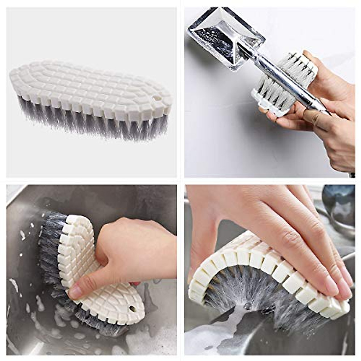 4 Pack Deep Cleaning Brush Set-Kitchen Cleaning Brushes, Includes Grips Dish Brush, Bottle Brush, Scrub Brush Bathroom Brush, Shoe Brush for Bathroom, Floor, Tub, Shower, Tile, Bathroom, and Kitchen