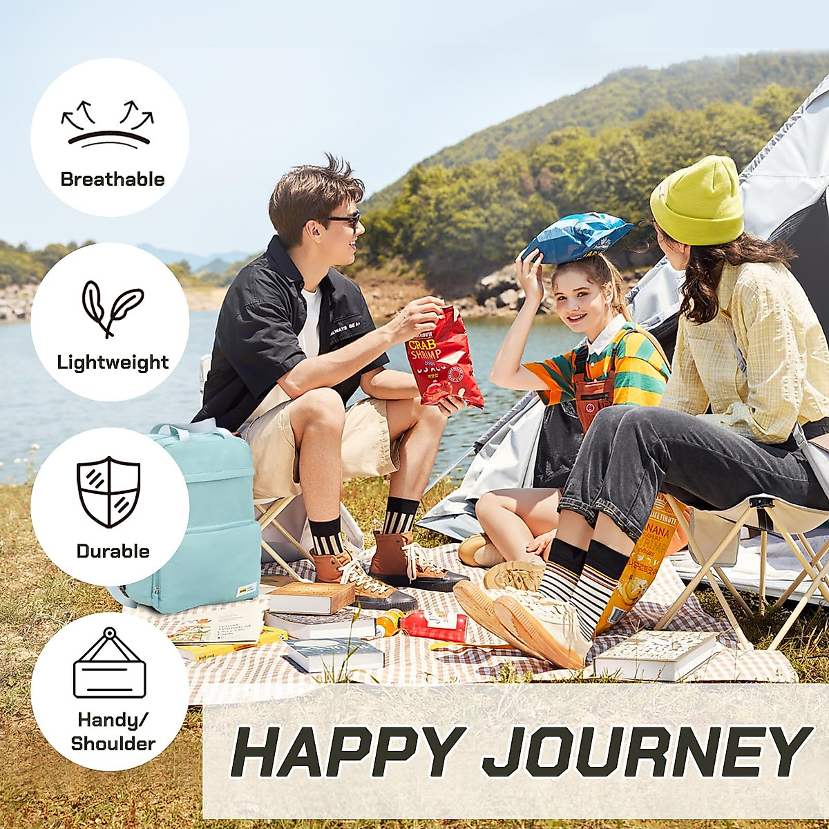 BPKH Carry on Backpack, Travel Hiking Backpack Expandable Airplane Approved Weekender Bag for Men Women, Lightweight Packable Daypack for Flight College Workplace 20L Gym Bag Sports Rucksack