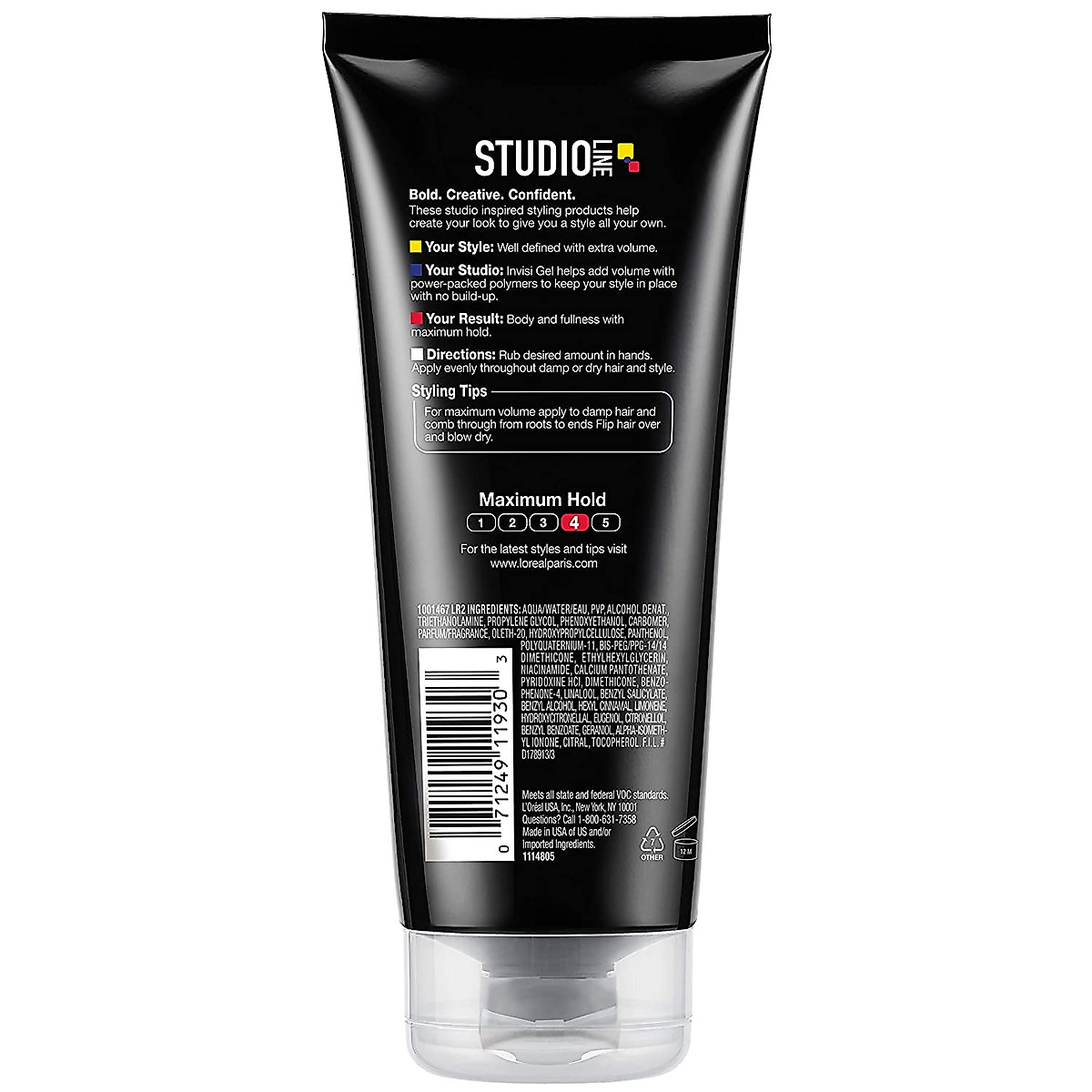 L'Oreal Paris Studio Line INVISI Gel, Strong Hold 6.80 oz ( Packs of 4)