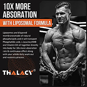 Thalacy 2000mg Liposomal Phosphatidic Acid Muscle Builder (PA), High Absorption Muscle Building Supplements for Men & Women | Muscle Gainer, mTOR Protein Synthesis & Lean Muscle, Strength, 10 Pack
