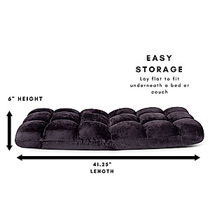 BIRDROCK HOME Adjustable 14-Position Memory Foam Floor Chair for Kids | 22.5" H x 19" W. 5.5" Thick Cushion | Eggplant | Comfy Back Support | Reading Game Meditating | Foldable Banana Rocker Chairs