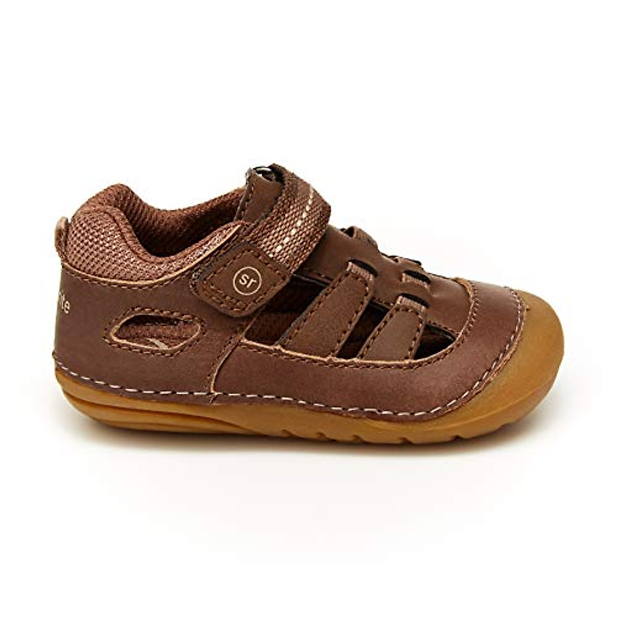 Stride Rite baby boys Soft Motion Sonny Sandal, Brown, 4.5 Wide Infant US