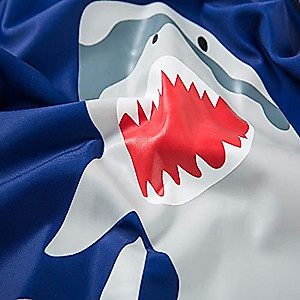 Baby Toddler Boys Two Pieces Swimsuit Set Long Sleeve Shark Bathing Suit Rash Guards Swimwear with Hat UPF 50+ (Navy Shark, 9 Months, 9_months)