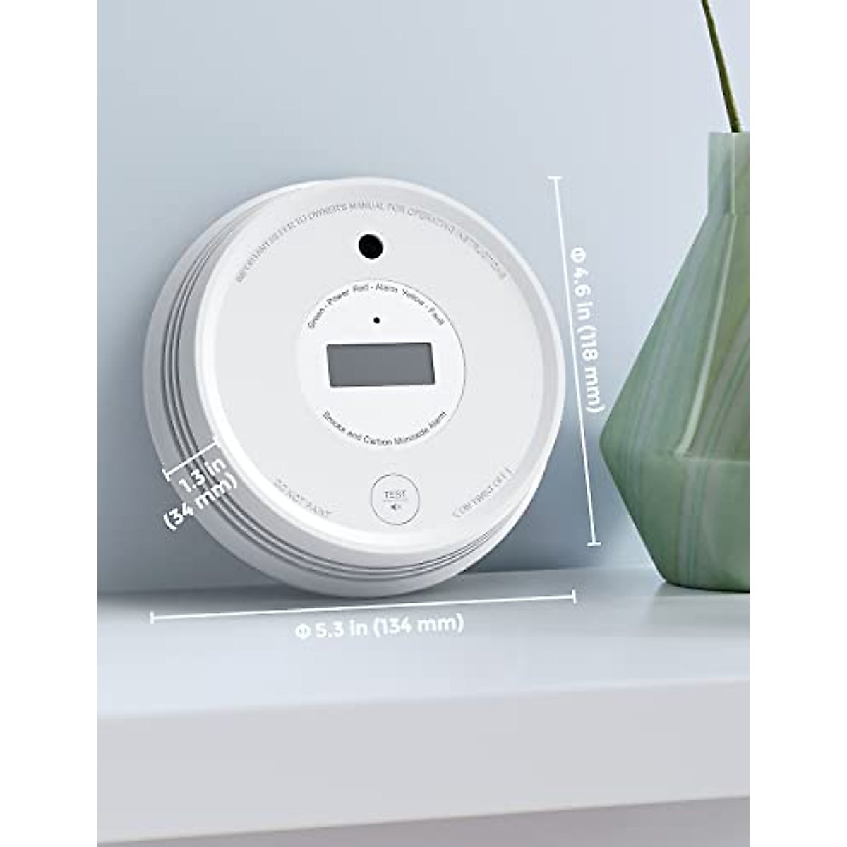 Smoke Carbon Monoxide Detector, AEGISLINK Interlinked Combination Smoke CO Alarm, Battery Powered, Wireless Interconnected, Digital Display, SC-RF220, 6-Pack