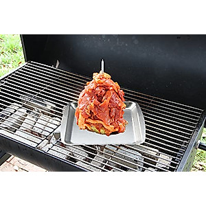 Al Pastor Skewer for Grill-Roasting Rack Stainless Steel Vertical Skewer Stand for Tacos Al Pastor, Shawarma, Kebabs, with 2 Size Skewers(8” &12”) for Smoker, Kamado Grill, Oven