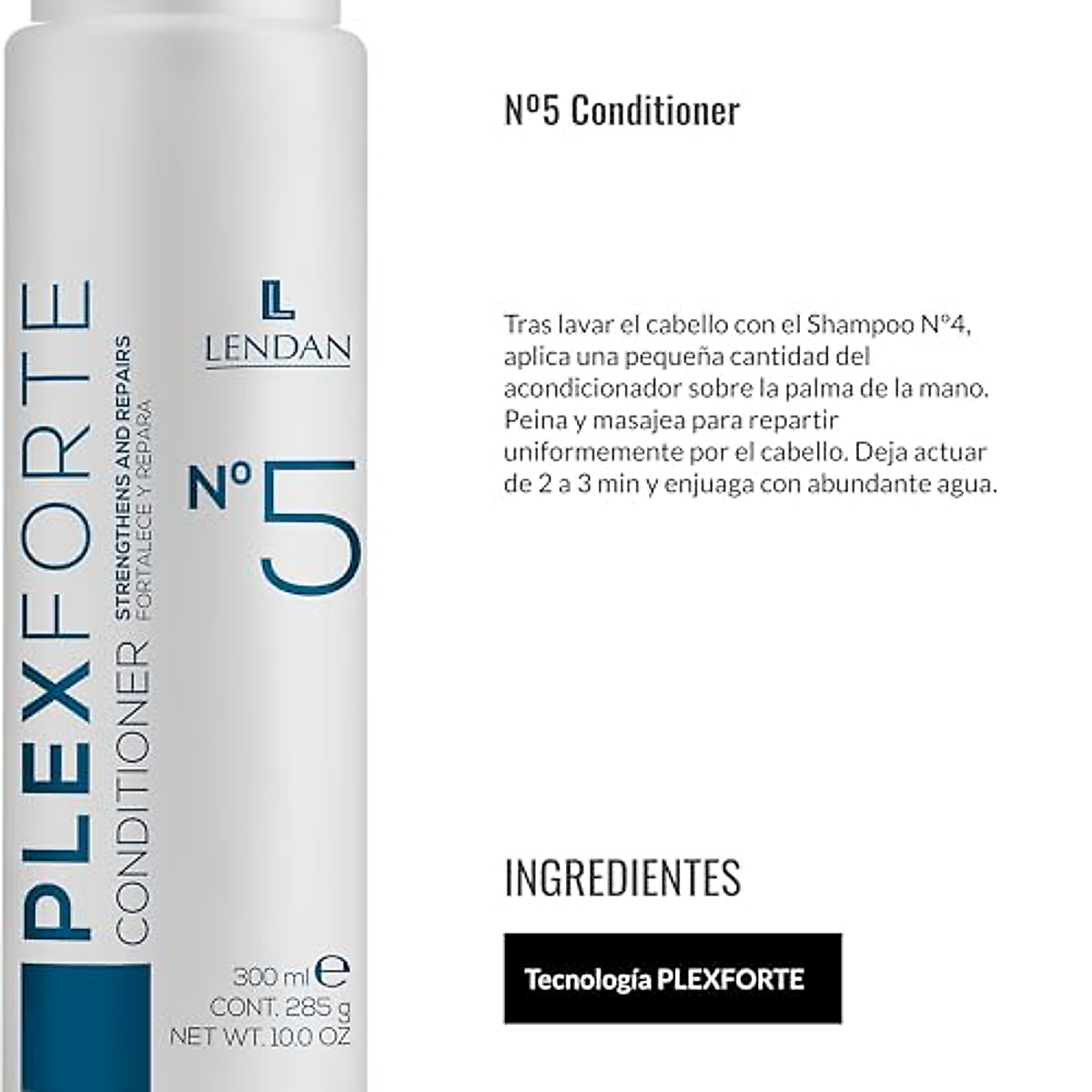 Lendan - Hair Conditioner - Nº5 Conditioner - 300 ml - With Plexforte Technology - Reduces Hair Breakage - Restores Hair Strength - Adds Shine and Softness - Anti-Frizz