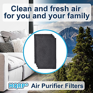 HQRP 4-Pack Carbon Filter compatible with GermGuardian FLT4100 True Hepa Filter E, Part FLT11CB4 Replacement, fits AC4100, AC4150PCA, AC4150BCA models