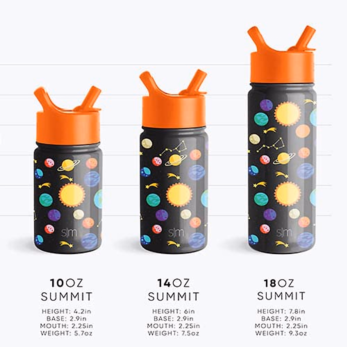 Simple Modern Kids Water Bottle with Straw Lid | Insulated Stainless Steel Reusable Tumbler for Toddlers, Girls | Summit Collection | 14oz, Happy Mermaids