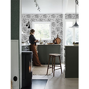 Micpolo Floral and Butterfly Self Adhesive Shelf Liner for Kitchen Bedroom Cabinets Waterproof Drawer Liner Dresser Vinyl Rolls 17.7In X 78.7In