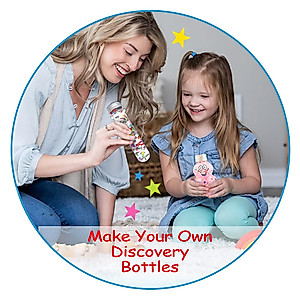 VMNlooking Sensory Bottles Kits for Calm Down Corner Supplies Magic Mixies Sensory Toys for Toddlers1-3 Kids with Glitter, 5 Fun Shaped Containers