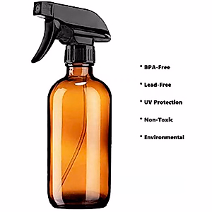 Amber Glass Spray Bottles,500ml Brown Glass Spray Bottles,Empty Amber Glass Spray Bottles With Labels - 17oz Trigger Sprayer Glass Bottles Amber Spray Bottle
