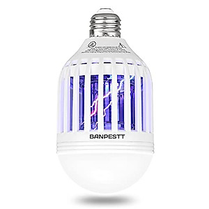 BANPESTT Bug Zapper Light Bulb 2-in-1 Indoor Mosquito Zapper Gnat Trap- Electric Fly Insect Killer&Bug Catcher for Home Backyard Patio