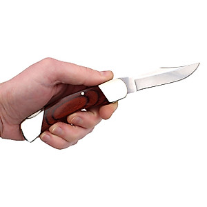 Palmetto Wood Shop Bear & Son 97 Personalized Pocket Knife with Genuine Leather Sheath