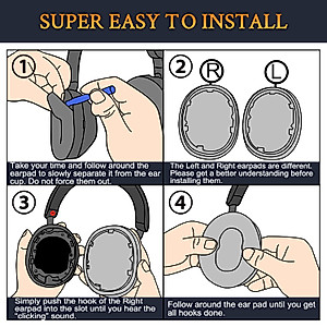 SOULWIT Protein Leather Replacement Earpads for Sony WH-1000XM5 (WH1000XM5) Noise Canceling Headphones, Ear Pads Cushions with Noise Isolation Memory Foam, Added Thickness - Snow Leopard